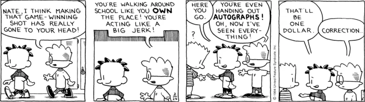 Comic Strip: February 26, 1994 | Big Nate Wiki | Fandom