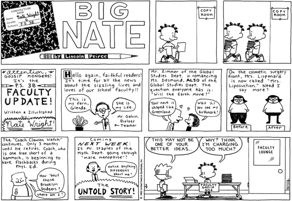 Comic Strip: March 7, 1993 | Big Nate Wiki | Fandom