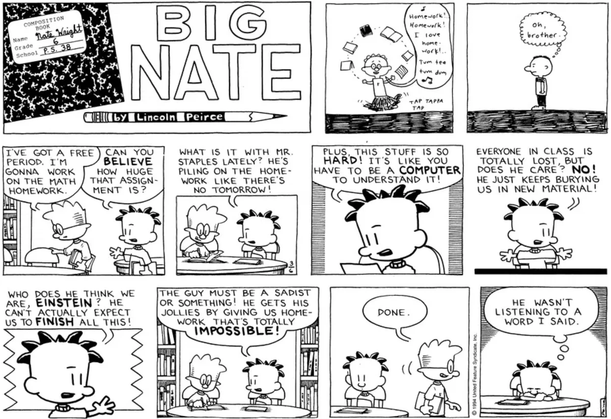 Comic Strip March 6 1994 Big Nate Wiki Fandom