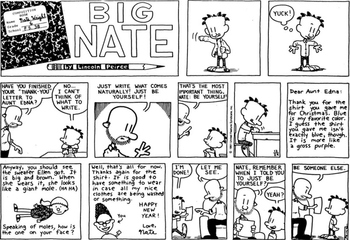 Comic Strip: December 29, 1991 | Big Nate Wiki | Fandom