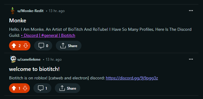 Reddit Community | BioTitch Wiki | Fandom