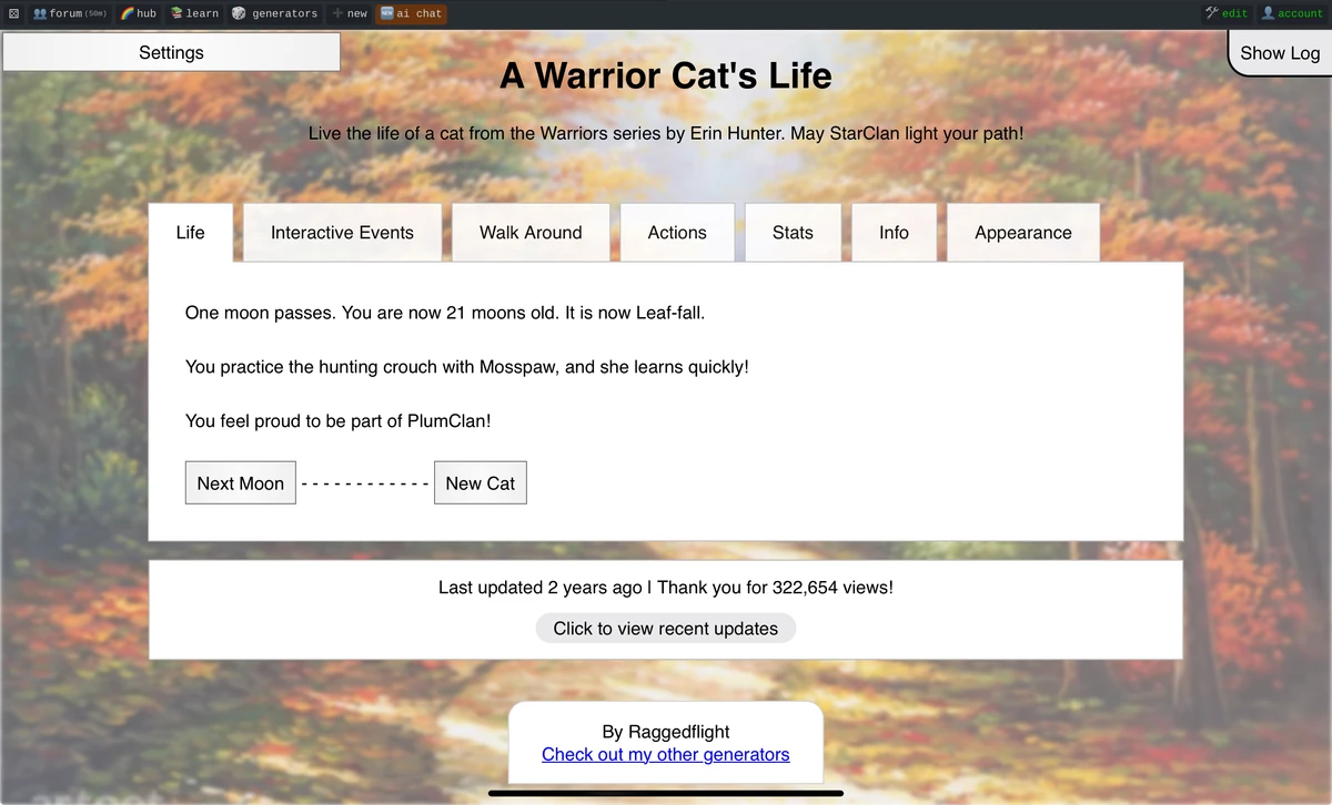 List of Perchance Warrior Cats Generators | Birdietalk Productions Wiki | Fandom