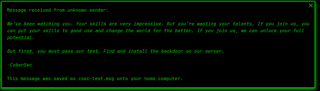 CyberSec (Faction) | Bitburner Wiki | Fandom