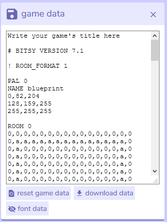 Game data | Bitsy Wiki | Fandom