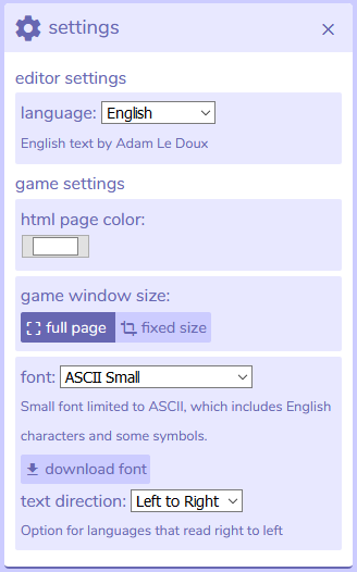 Settings | Bitsy Wiki | Fandom