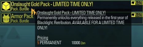 Onslaught Gold Pack | Blacklight Wiki | Fandom