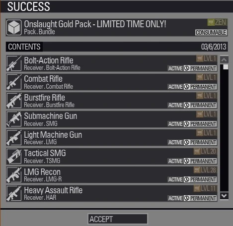 Onslaught Gold Pack | Blacklight Wiki | Fandom