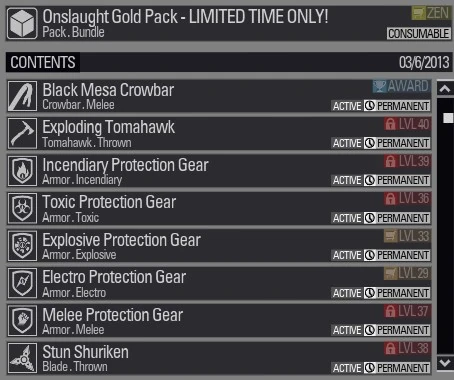 Onslaught Gold Pack | Blacklight Wiki | Fandom