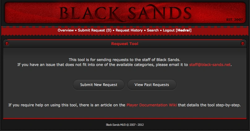 Request tool | Black Sands MUD Wiki | Fandom
