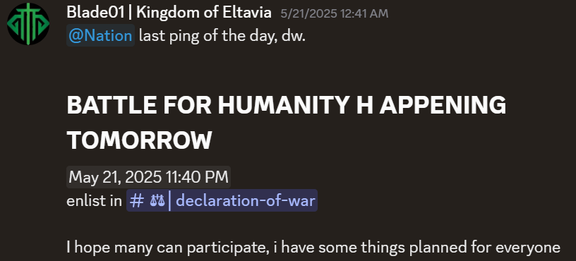 The Final Reckoning | Blade01's Civitas Discord Country Simulator Wiki | Fandom