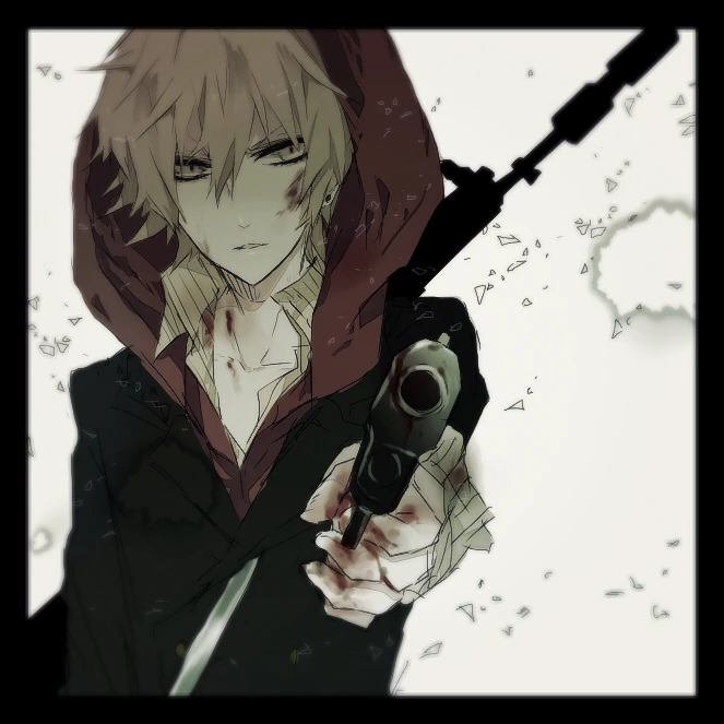 Anime Boy Pointing Gun