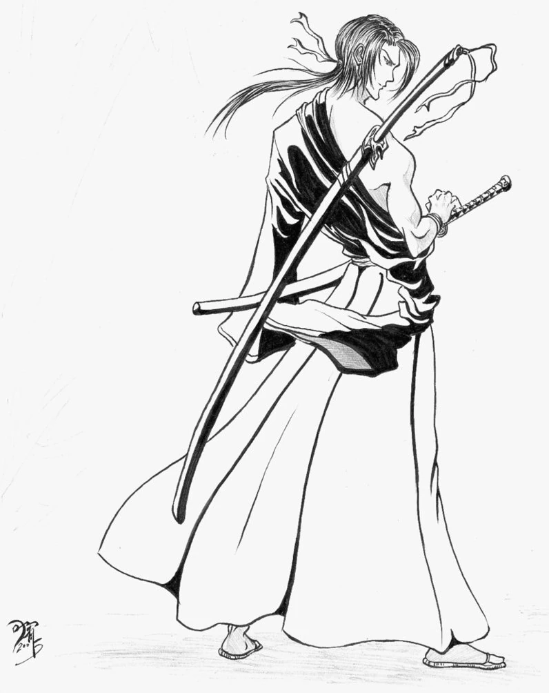 Anime Swordsman Drawing