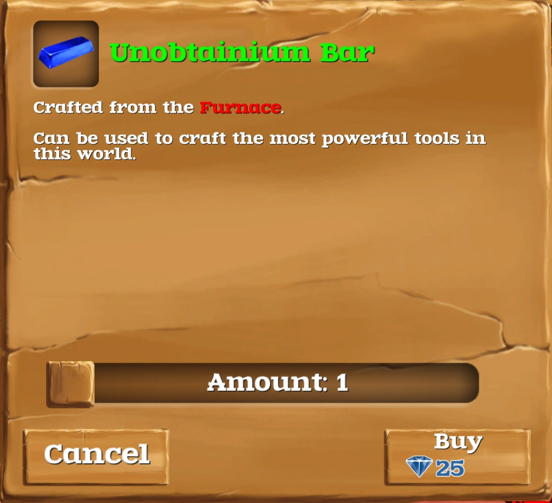 Unobtainium Bar | Block Story Wiki | Fandom