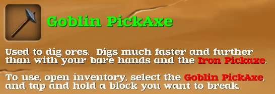 Goblin Pickaxe | Block Story Wiki | Fandom