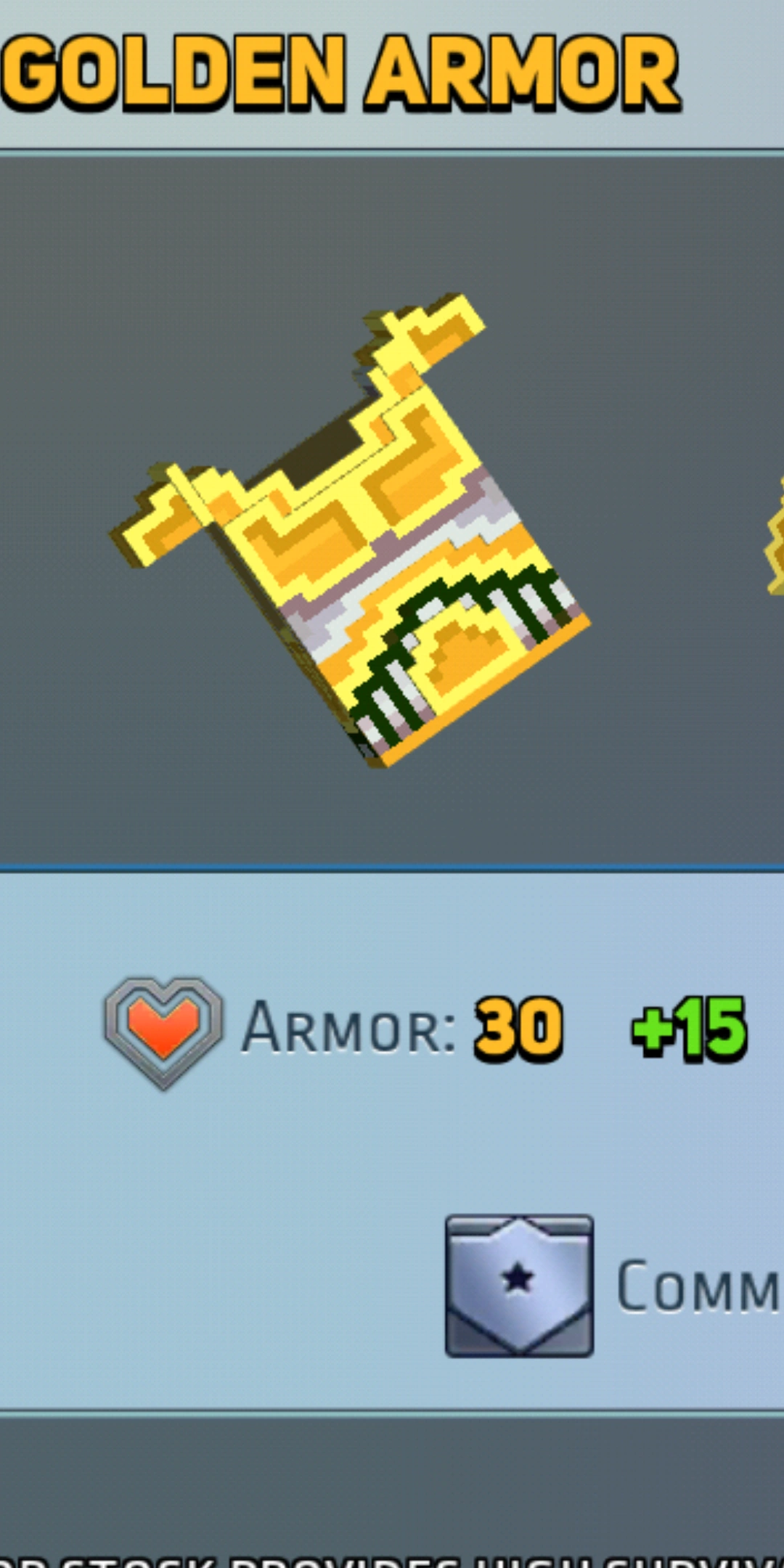 Golden Armor UP1 | BlockCity Wiki | Fandom