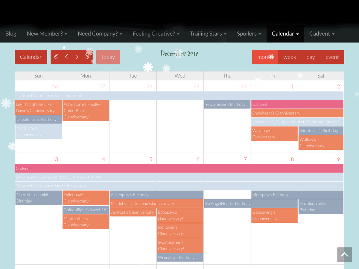 BlogClan Calendar | BlogClan 2 Wikia | Fandom