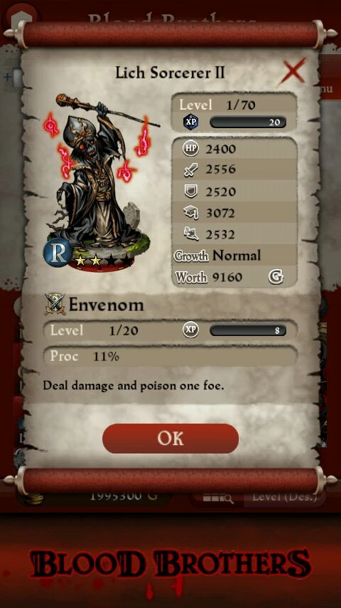 Familiars/Rare/Lich Sorcerer II | Blood Brothers Wiki | Fandom