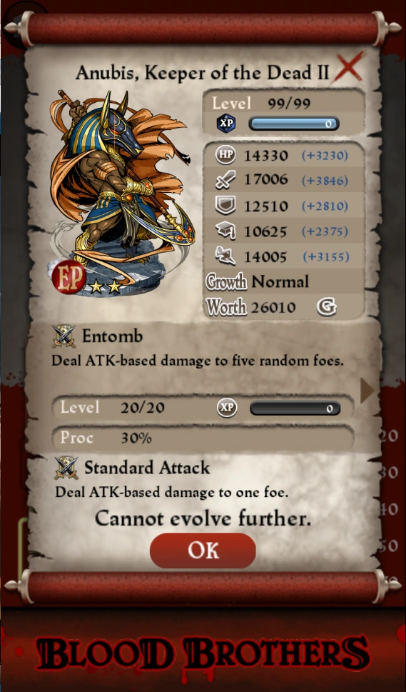Anubis, Keeper of the Dead II | Blood Brothers Wiki | Fandom