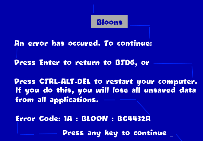 Blue Screen Track | Bloons Conception Wiki | Fandom