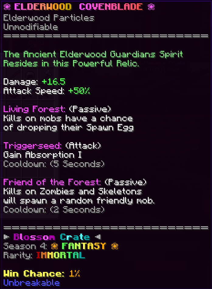 Elderwood Covenblade | BlossomCraft Wiki | Fandom