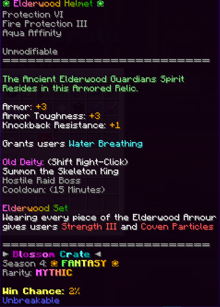 Elderwood Helmet | BlossomCraft Wiki | Fandom