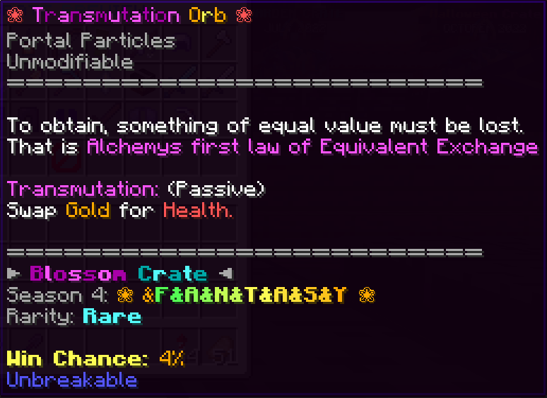 Transmutation Orb | BlossomCraft Wiki | Fandom