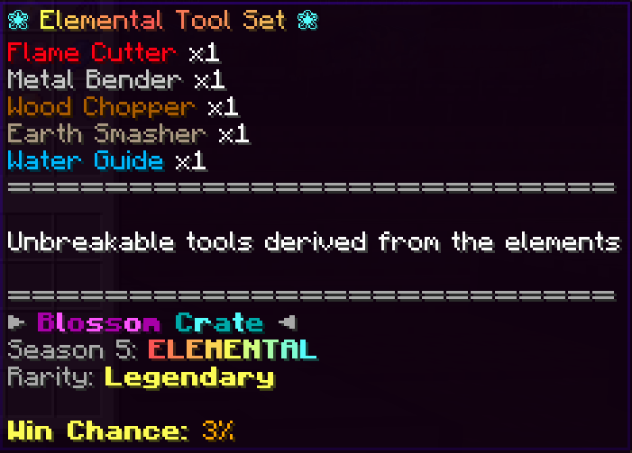 Elemental Tool Set | BlossomCraft Wiki | Fandom