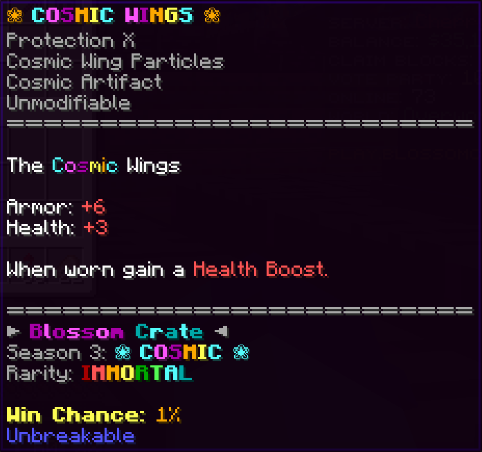 Cosmic Wings | BlossomCraft Wiki | Fandom