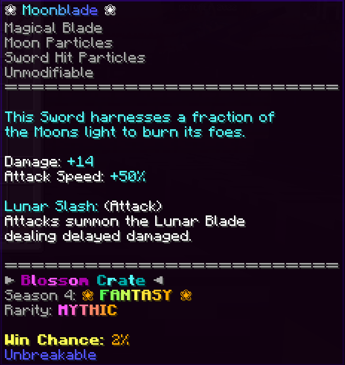Moonblade | BlossomCraft Wiki | Fandom