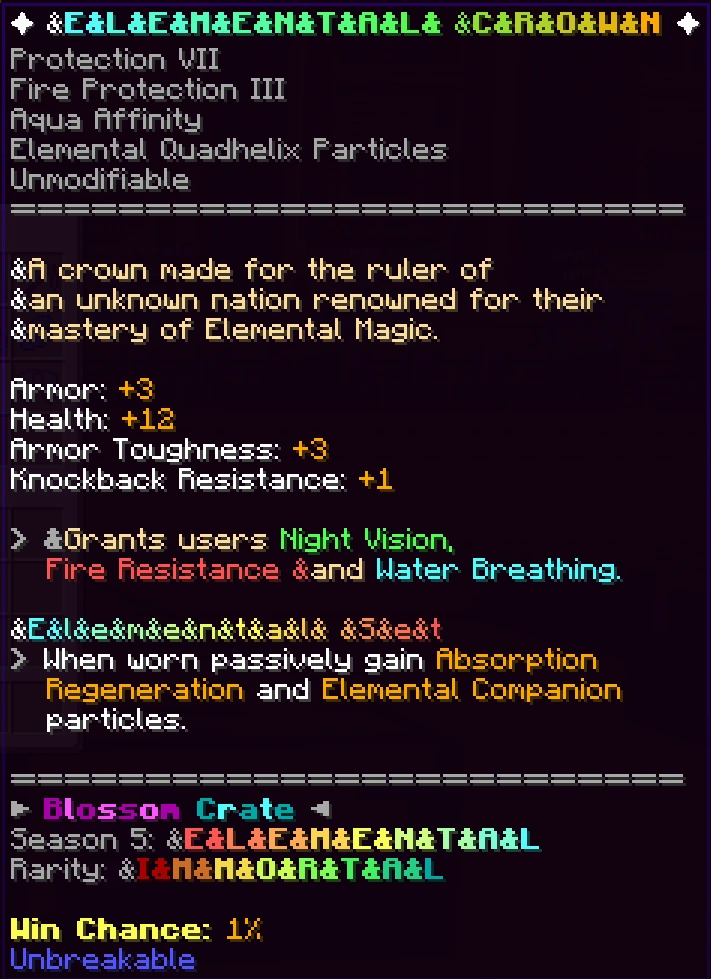 Elemental Crown | BlossomCraft Wiki | Fandom