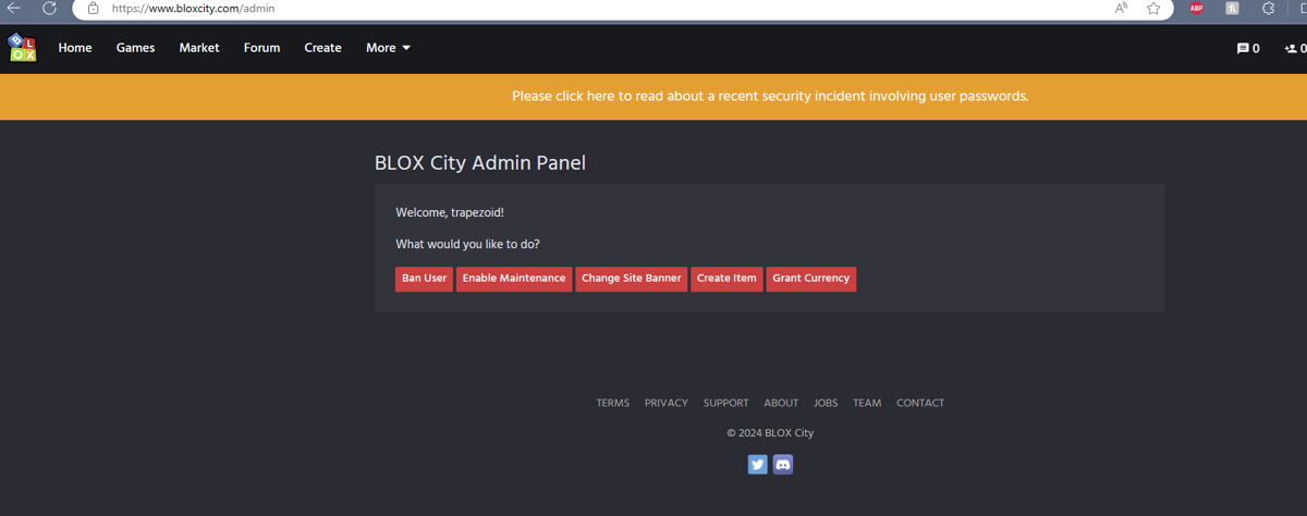 Admin panel | BLOX City Wiki | Fandom