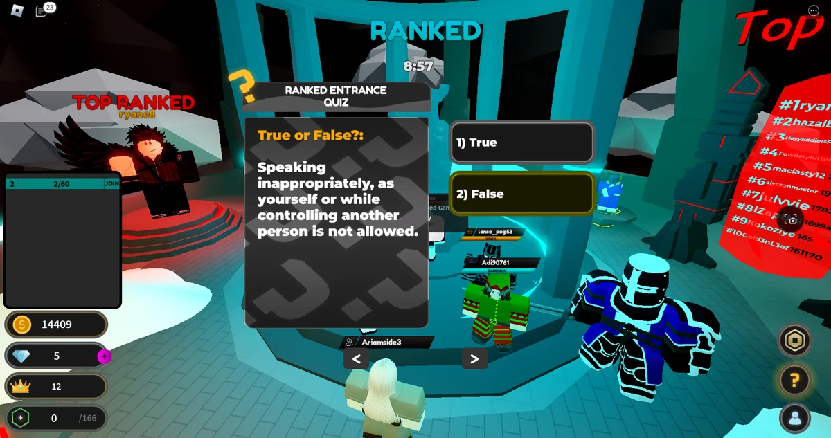 User blog:Tnhung2011/Ranked Entrance Quiz | Bloxston Mystery Wiki | Fandom