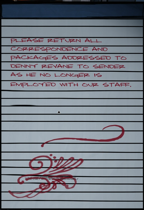 Mail Room Note | Blue Prince Wiki | Fandom