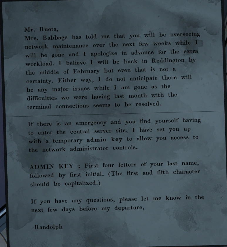 Servant's Quarters Note | Blue Prince Wiki | Fandom