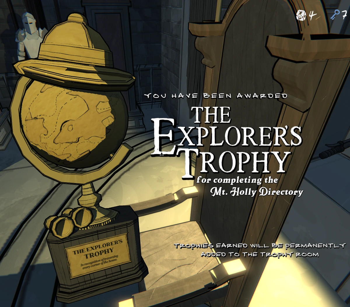 The Explorer's Trophy | Blue Prince Wiki | Fandom