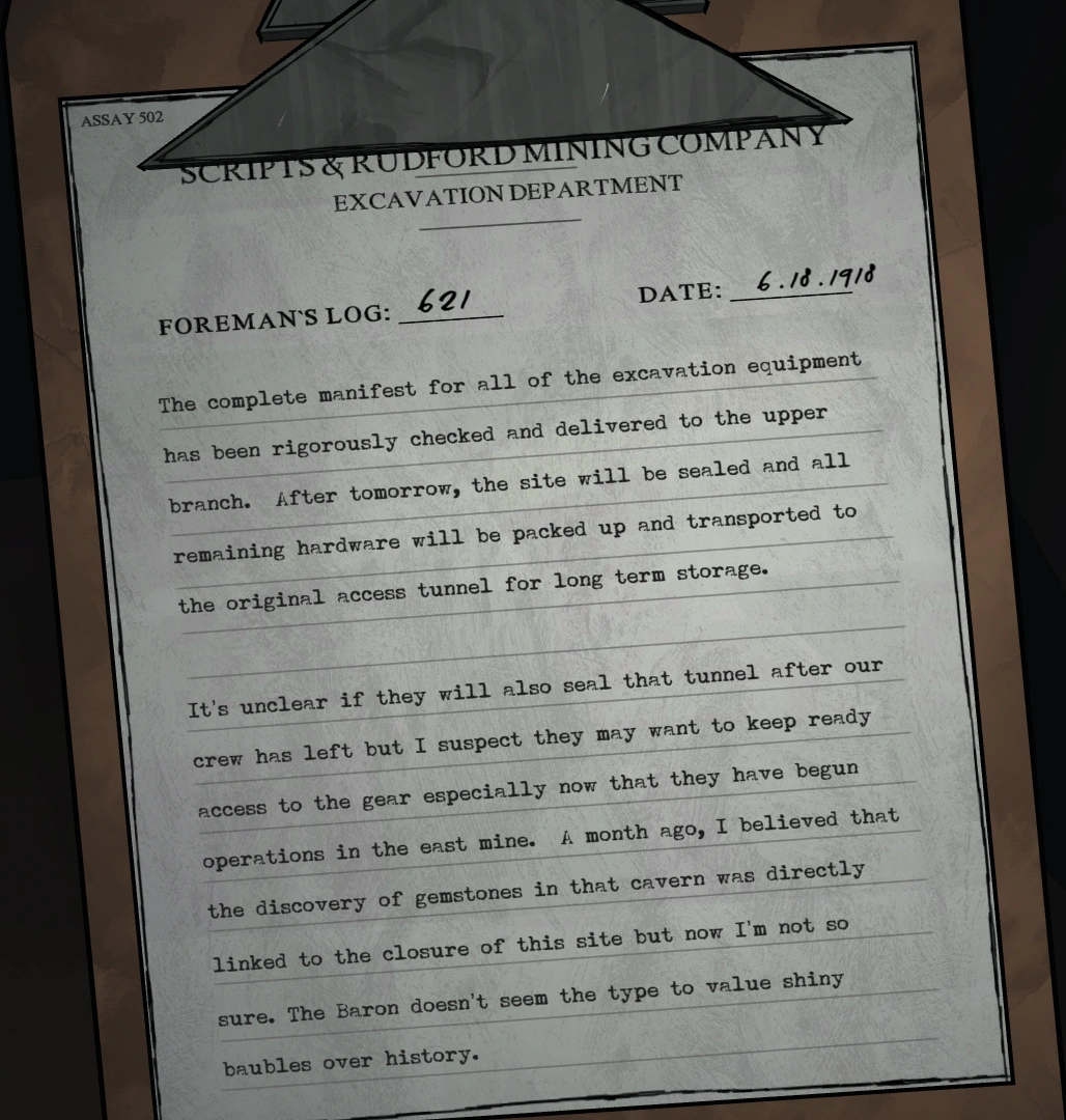 Tunnel Mining Log | Blue Prince Wiki | Fandom