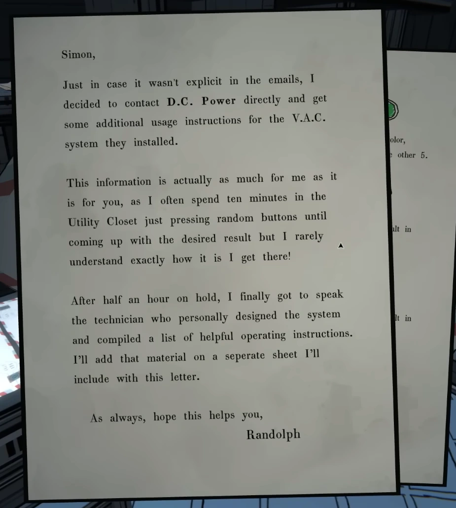 Randolph's Letter 9 | Blue Prince Wiki | Fandom