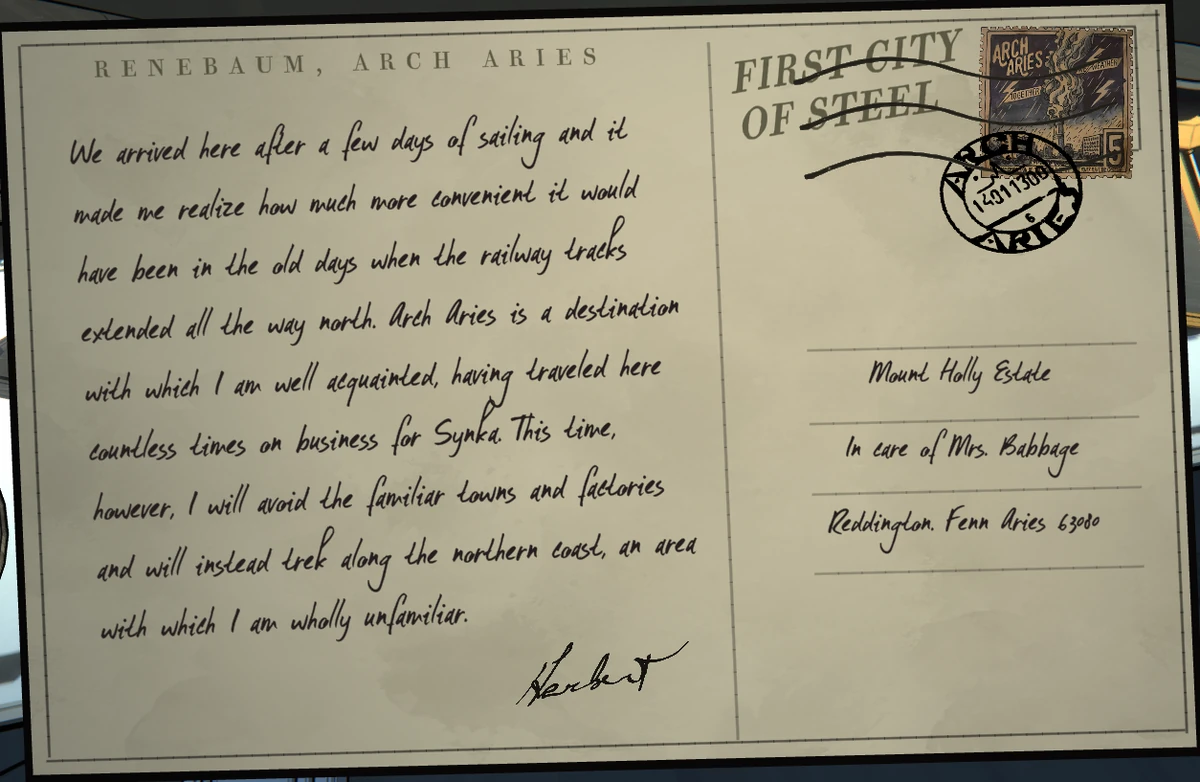Arch Aries Postcard | Blue Prince Wiki | Fandom