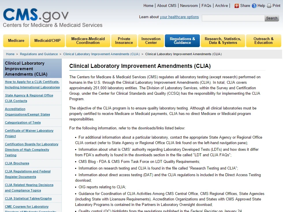 Clinical Laboratory Improvement Amendments | BMET Wiki | Fandom