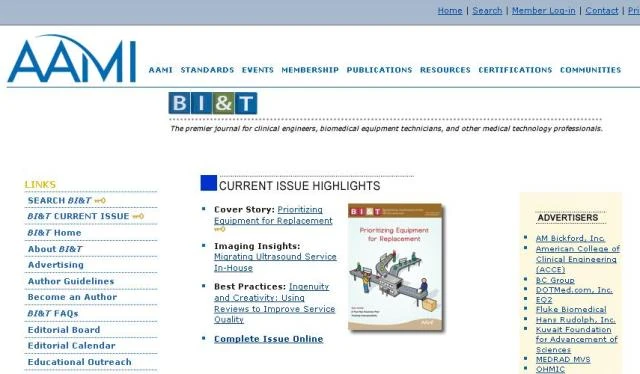 Biomedical Instrumentation & Technology | BMET Wiki | Fandom