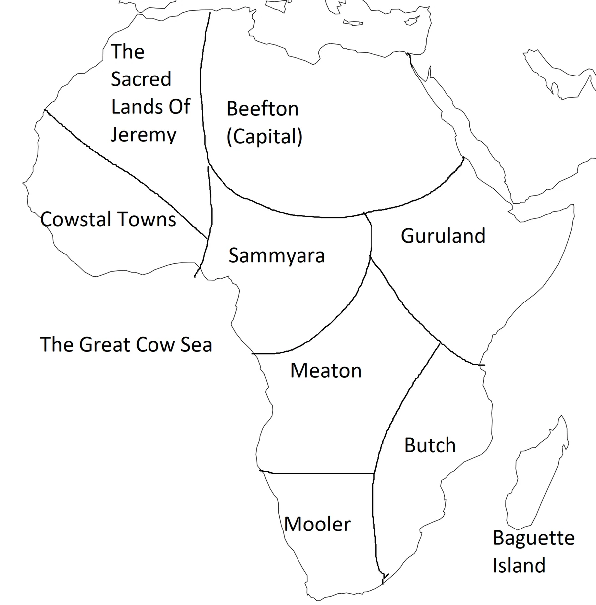 Map Of The Great Cow Lands | Bob Saga Wiki | Fandom