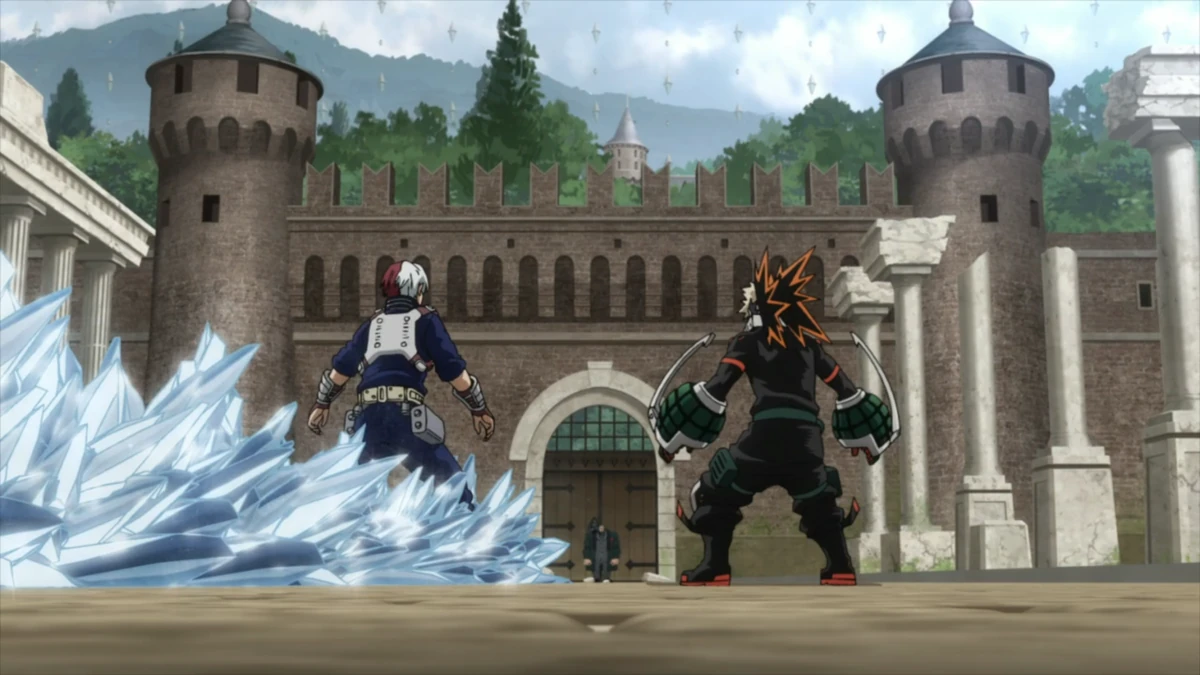 Katsuki Bakugo & Shoto Todoroki vs. Ugo & Gil Gollini | My Hero ...