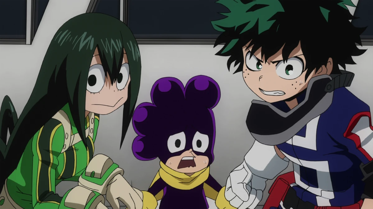 Izuku Midoriya, Tsuyu Asui & Minoru Mineta vs. Villains | My Hero ...