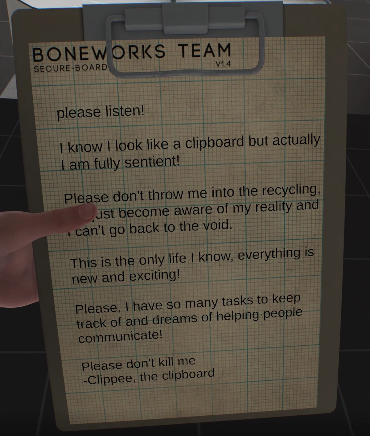 Clippee the Clipboard | BONEWORKS Wiki | Fandom