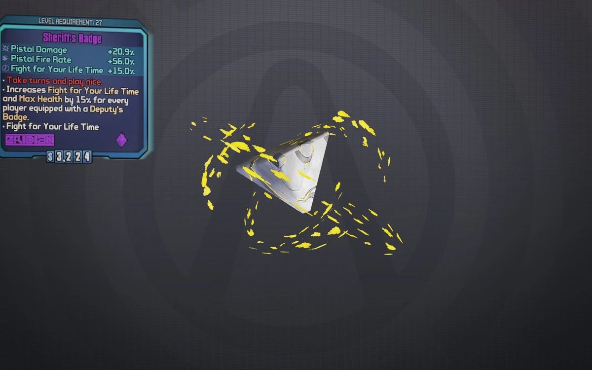 Sheriff's Badge | Borderlands Wiki | Fandom