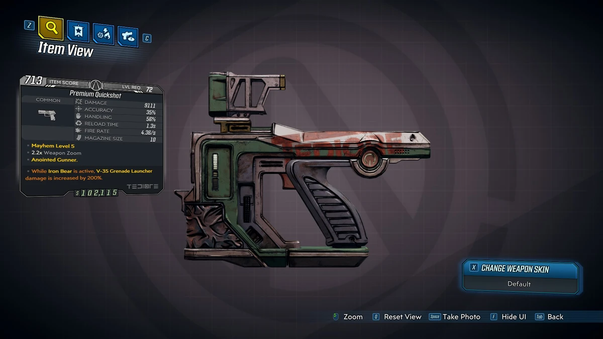Quickshot (Borderlands 3)/Variant Chart | Borderlands Wiki | Fandom