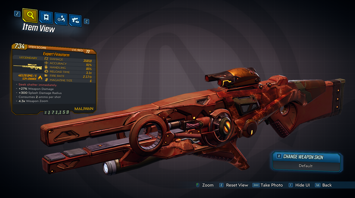 Firestorm (sniper rifle) | Borderlands Wiki | Fandom