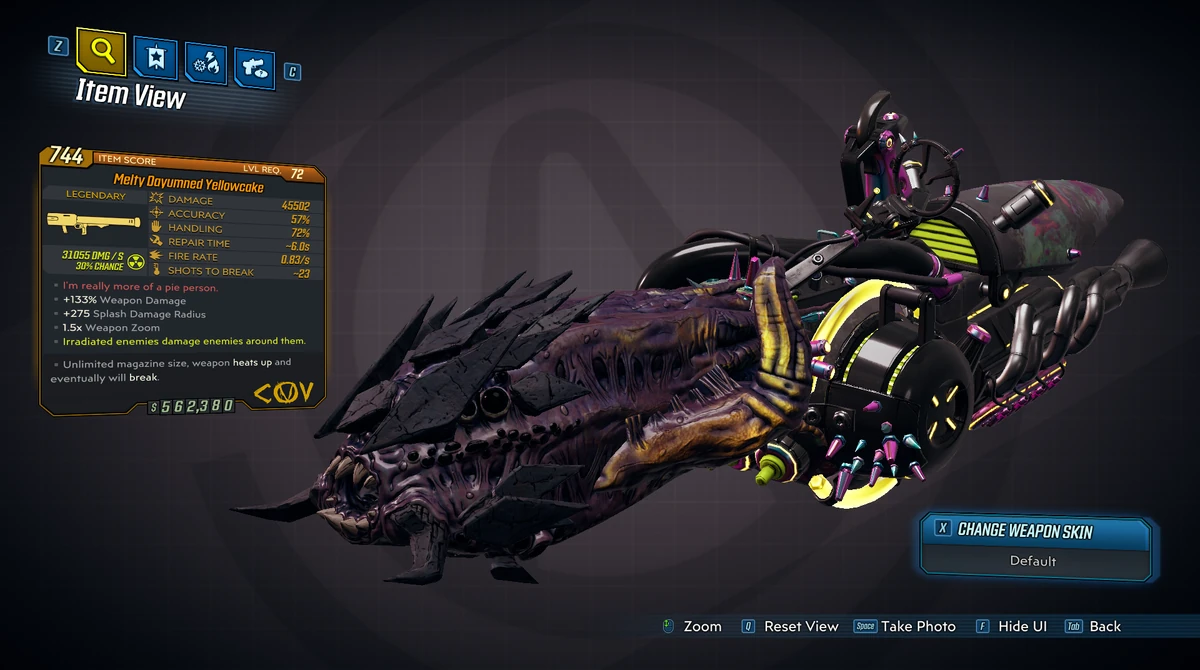 Yellowcake | Borderlands Wiki | Fandom