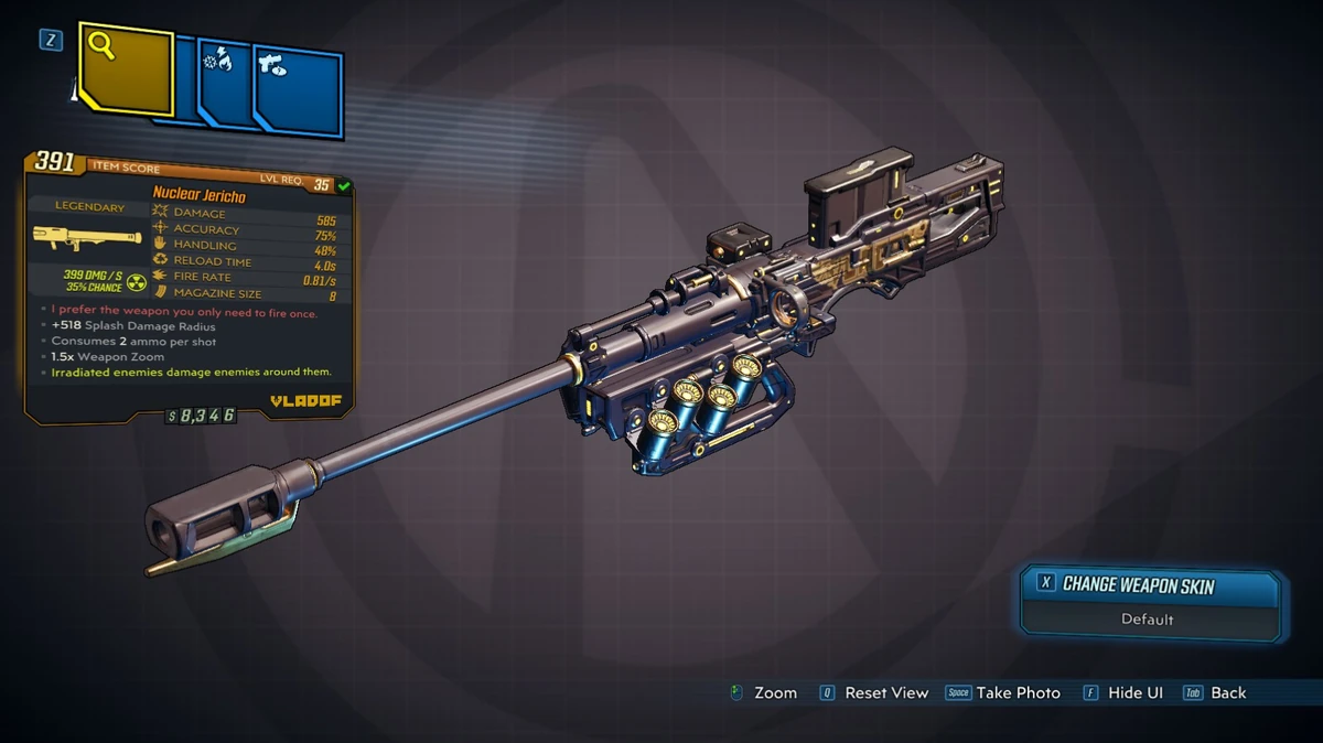 Jericho (rocket launcher)/Variant Chart | Borderlands Wiki | Fandom