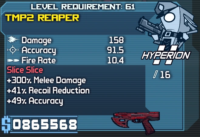 Talk:Reaper (machine pistol) | Borderlands Wiki | Fandom